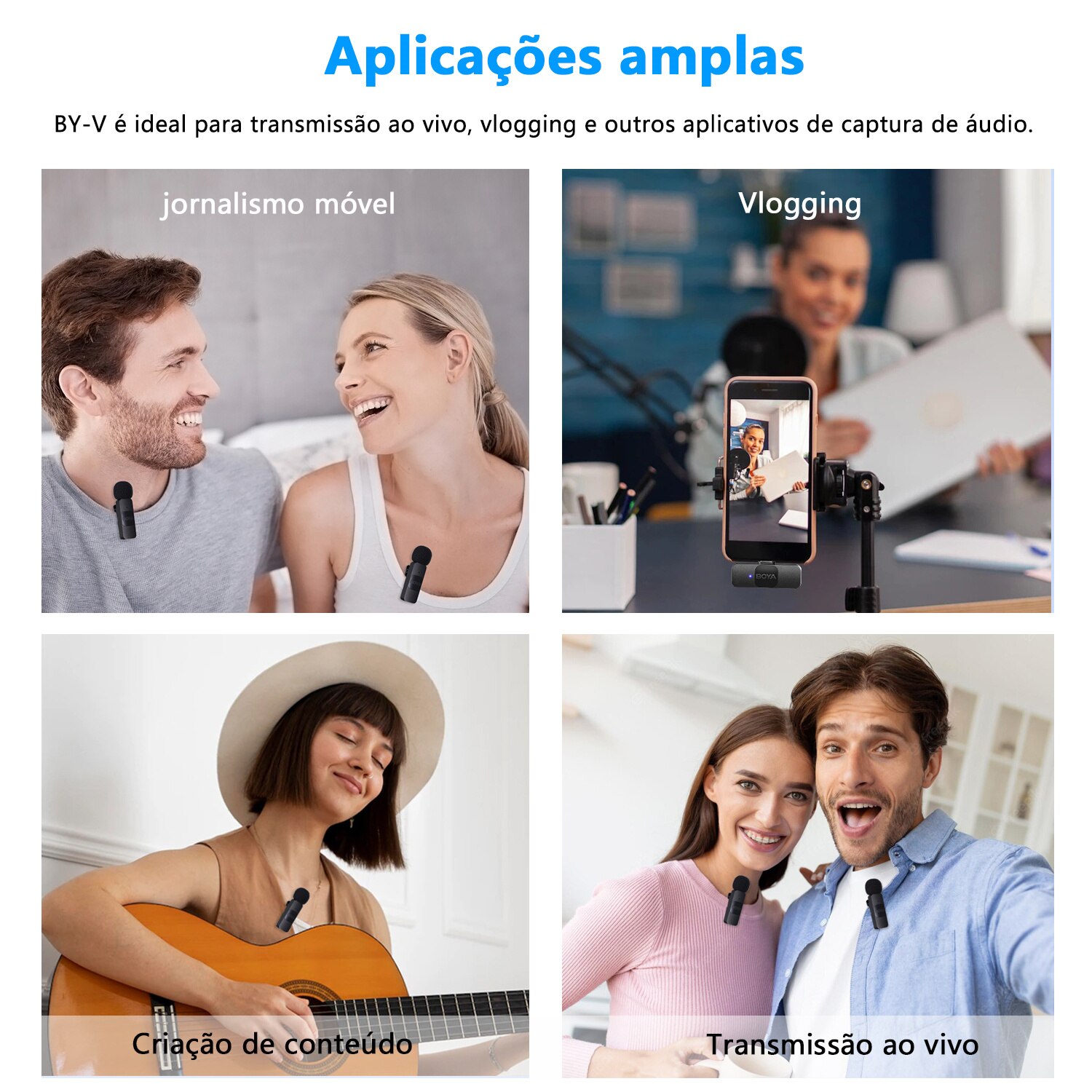 Wireless Lavalier Mini Microphone for iPhone iPad Android Live ...